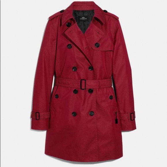 Coach | Jackets & Coats | Nwt Authentic Coach Women Trench Coat Red Xxs ...